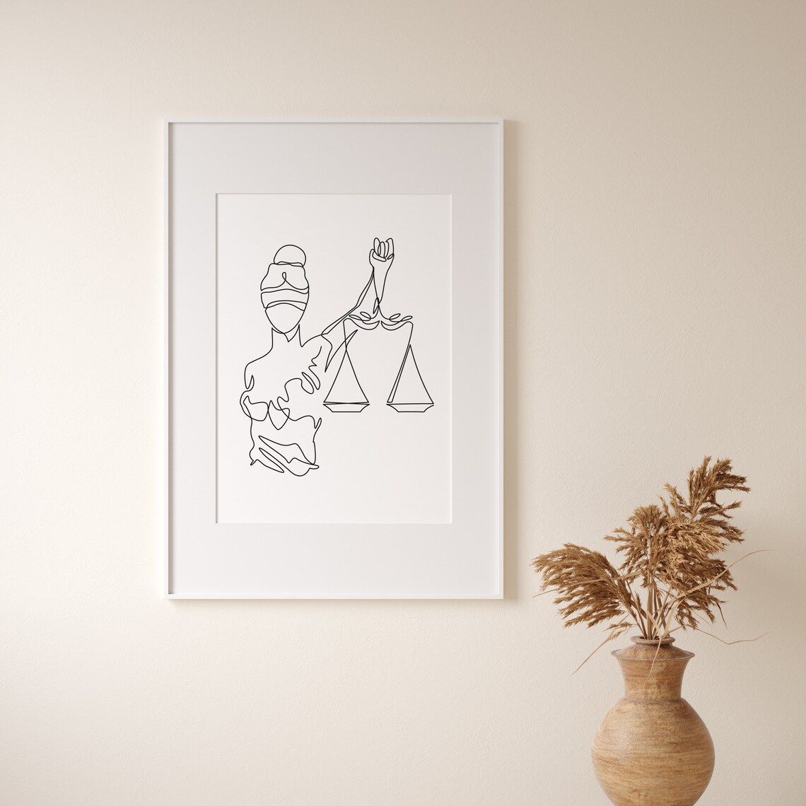 Lady Justice Lawyer One Line Drawing Office Decor - Etsy