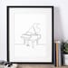 Piano Music One Line Drawing Wall Art Decor Poster - Etsy