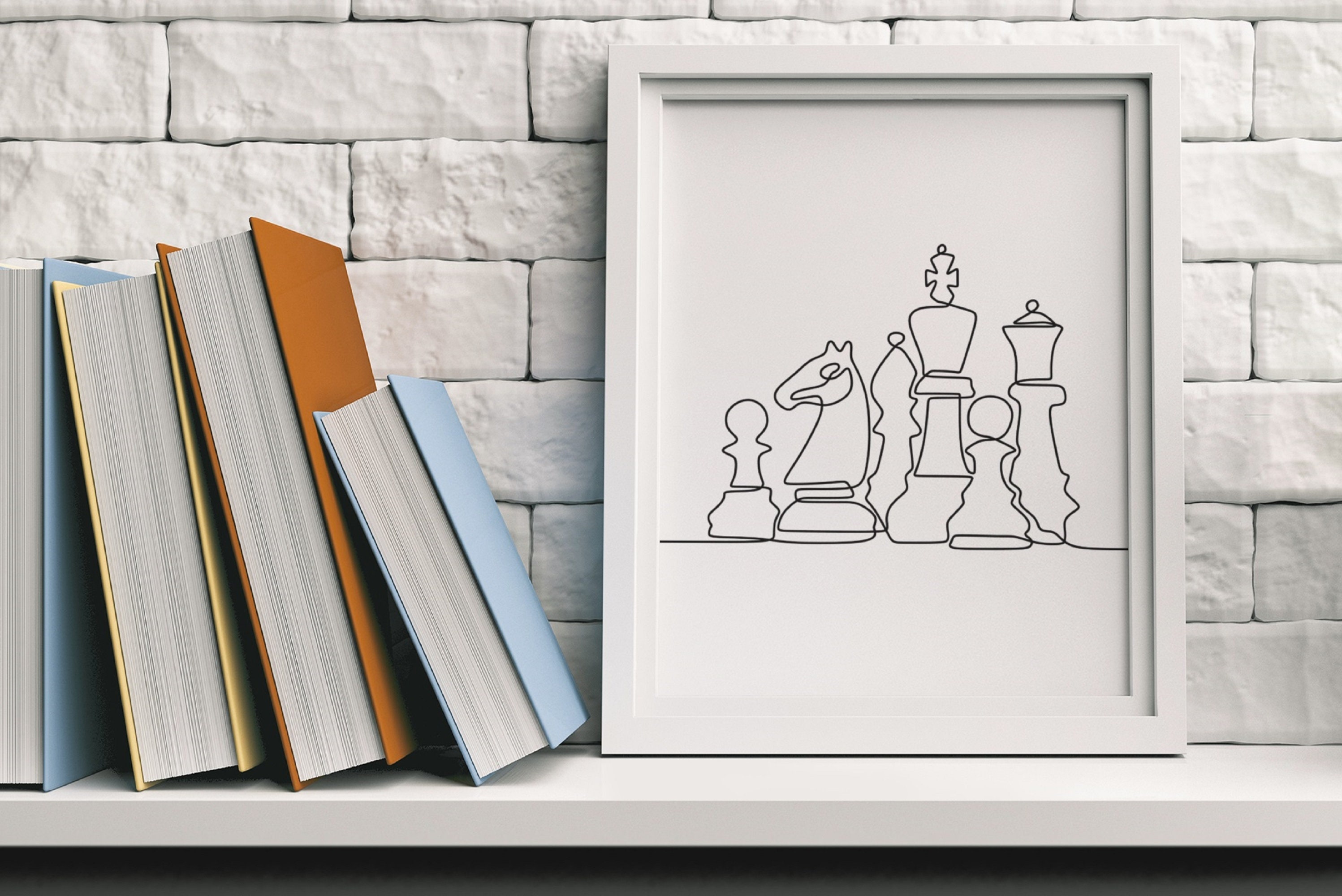 Chess Board Game One Line Wall Art Poster Print - Etsy