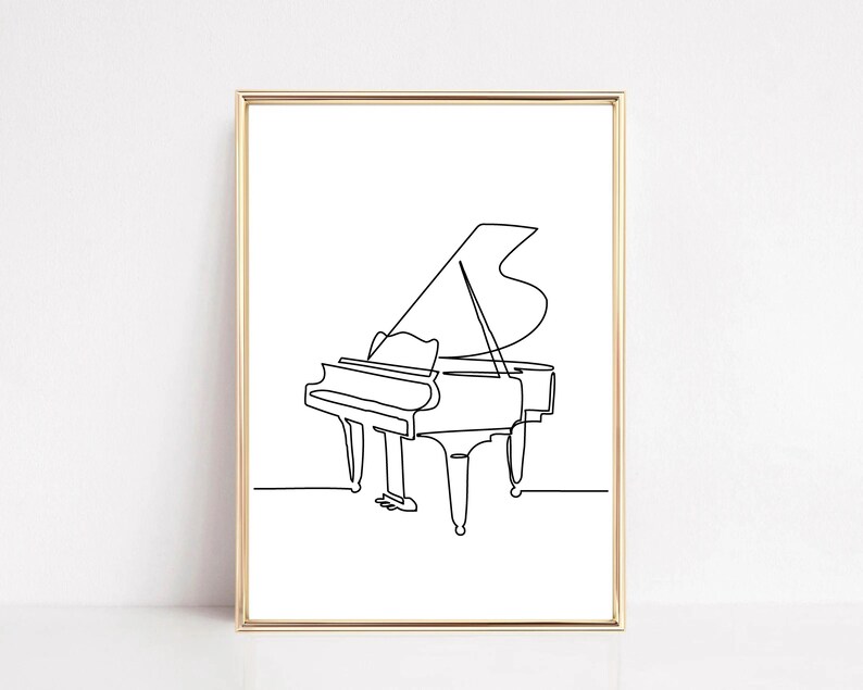 Set of 3 Piano Music One Line Drawing Wall Art Decor Poster - Etsy