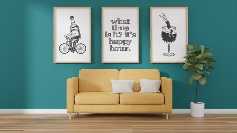 Whiskey Bar Cart Wall Decor Alcohol Art Print - Etsy