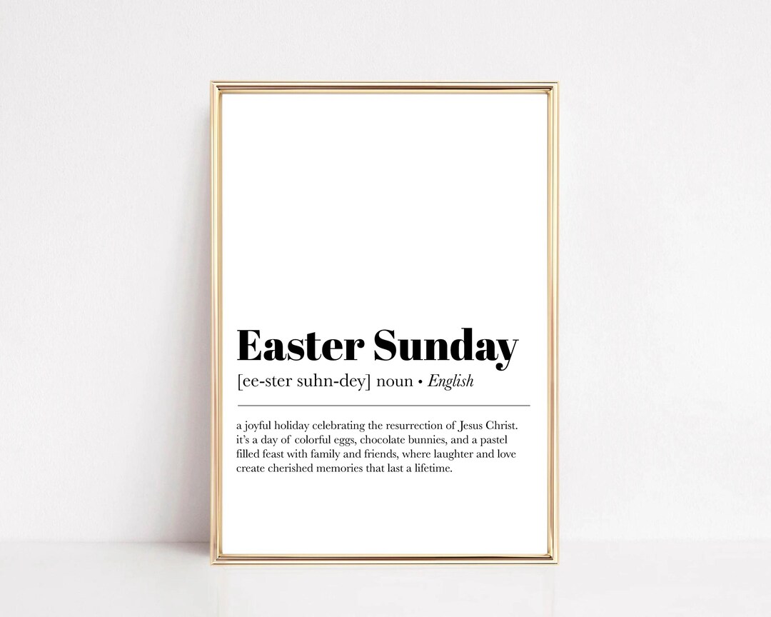 Easter Sunday Definition Print, Easter Wall Art, Spring Decor, Trendy ...