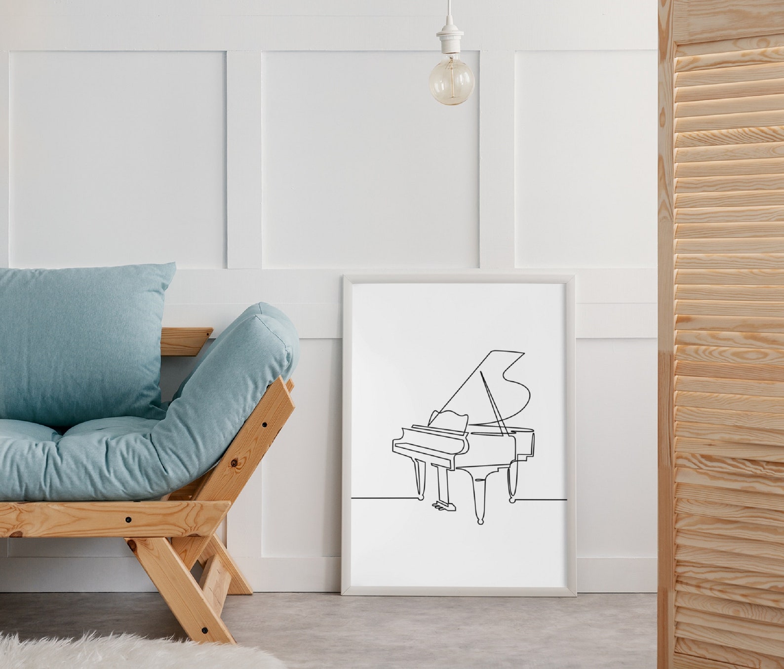 Piano Music One Line Drawing Wall Art Decor Poster - Etsy