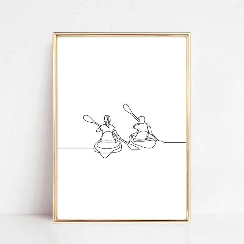 Canoe on Lake Painting - Etsy UK