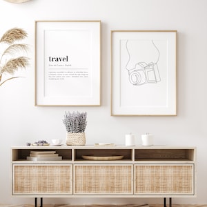 Set of 6 Travel One Line Drawing Wall Art + 1 Bonus Print for Free - Etsy