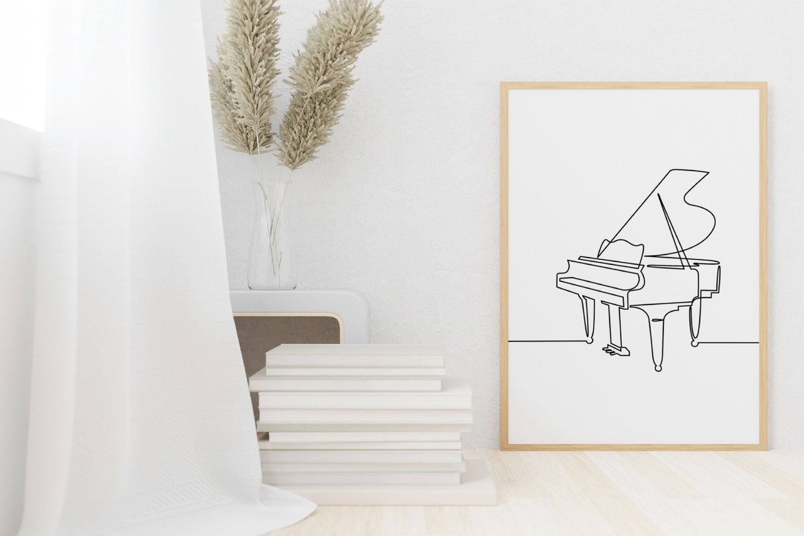 Piano Music One Line Drawing Wall Art Decor Poster - Etsy
