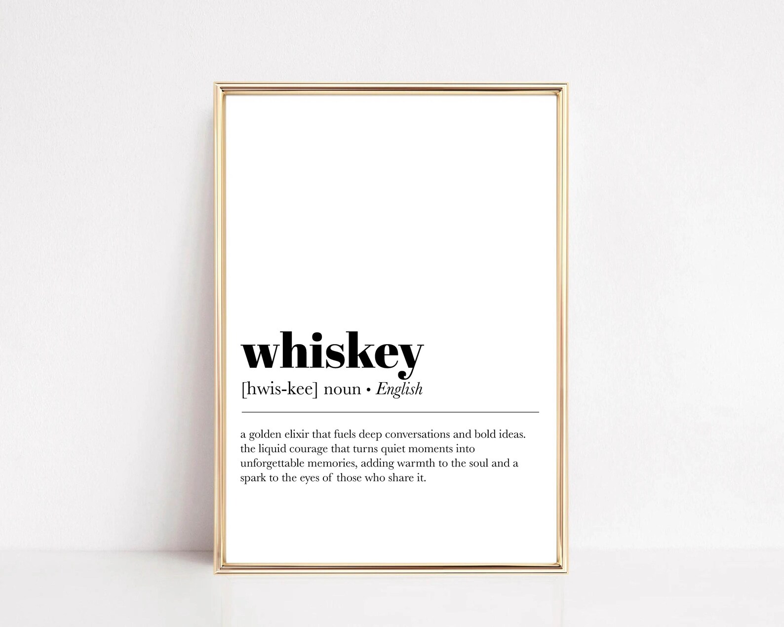 Whiskey Definition Art Print: Modern Bar Cart Decor (digital Download ...