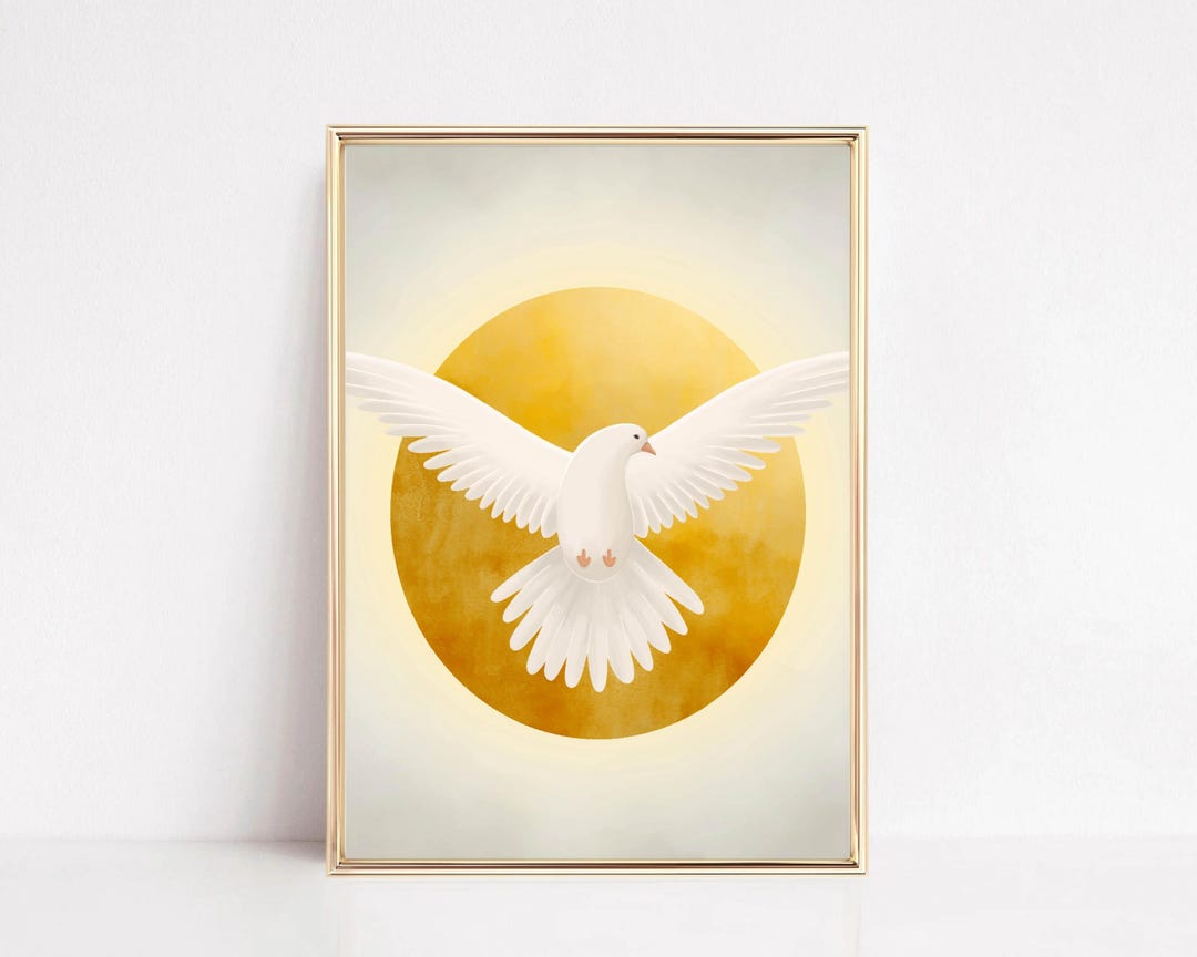 Holy Spirit Dove Poster – Minimalist Christian Wall Art for Faith ...