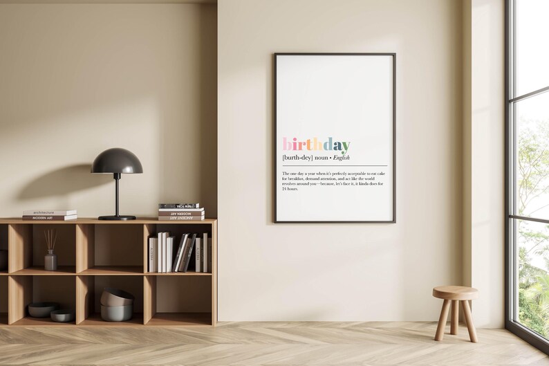 Happy Birthday Definition Print: Trendy Wall Art (digital Download) - Etsy