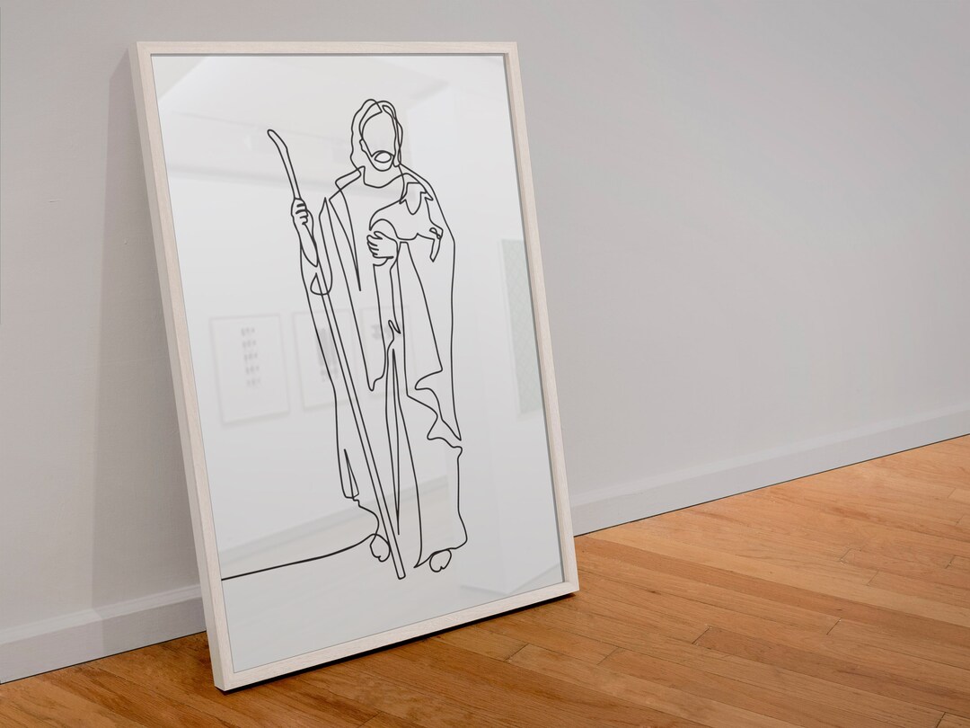 Jesus Portrait LDS Christian Line Art Wall Print - Etsy