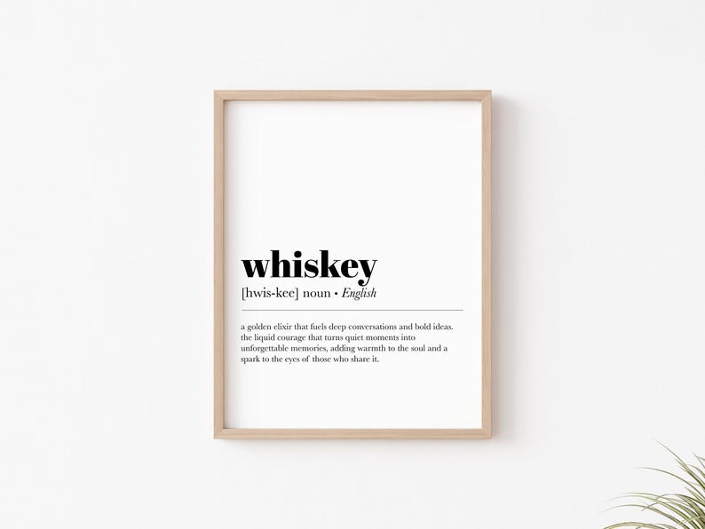 Whiskey Definition Art Print: Modern Bar Cart Decor (digital Download ...