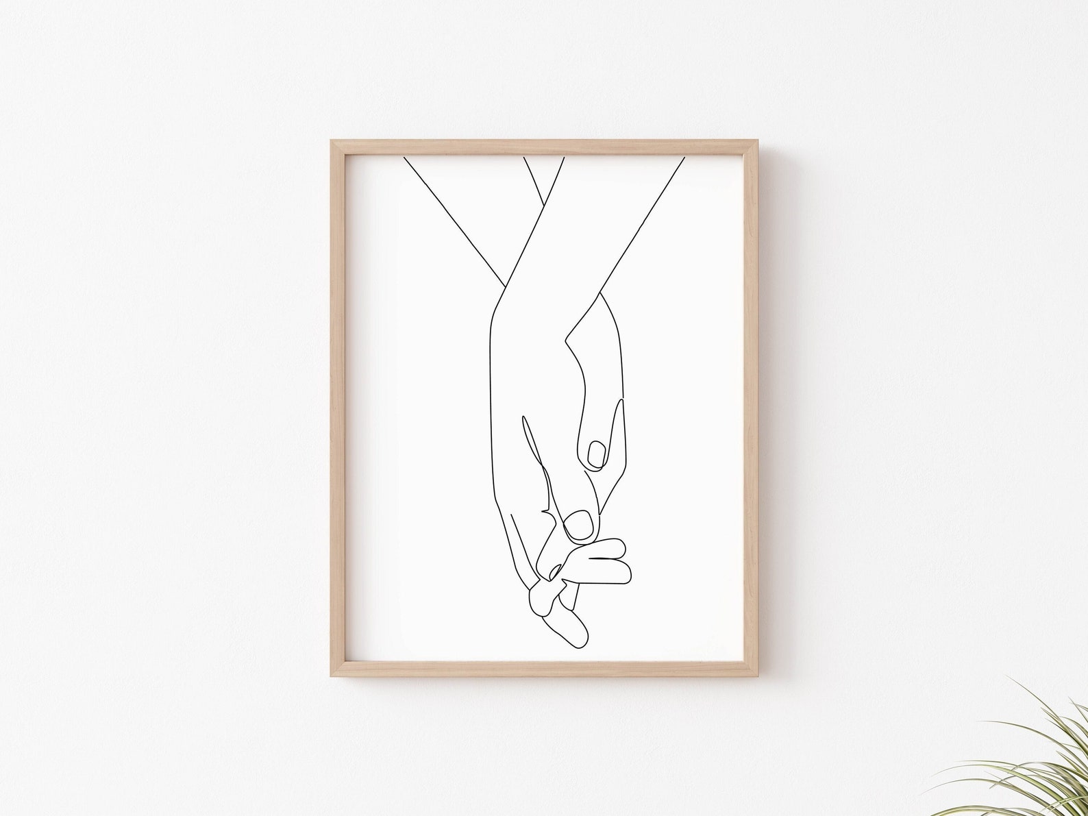 Couple Holding Hands One Line Drawing Wall Art Poster Print - Etsy