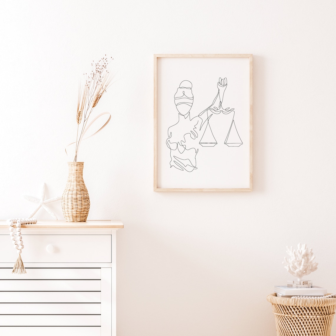 Lady Justice Lawyer One Line Drawing Office Decor - Etsy
