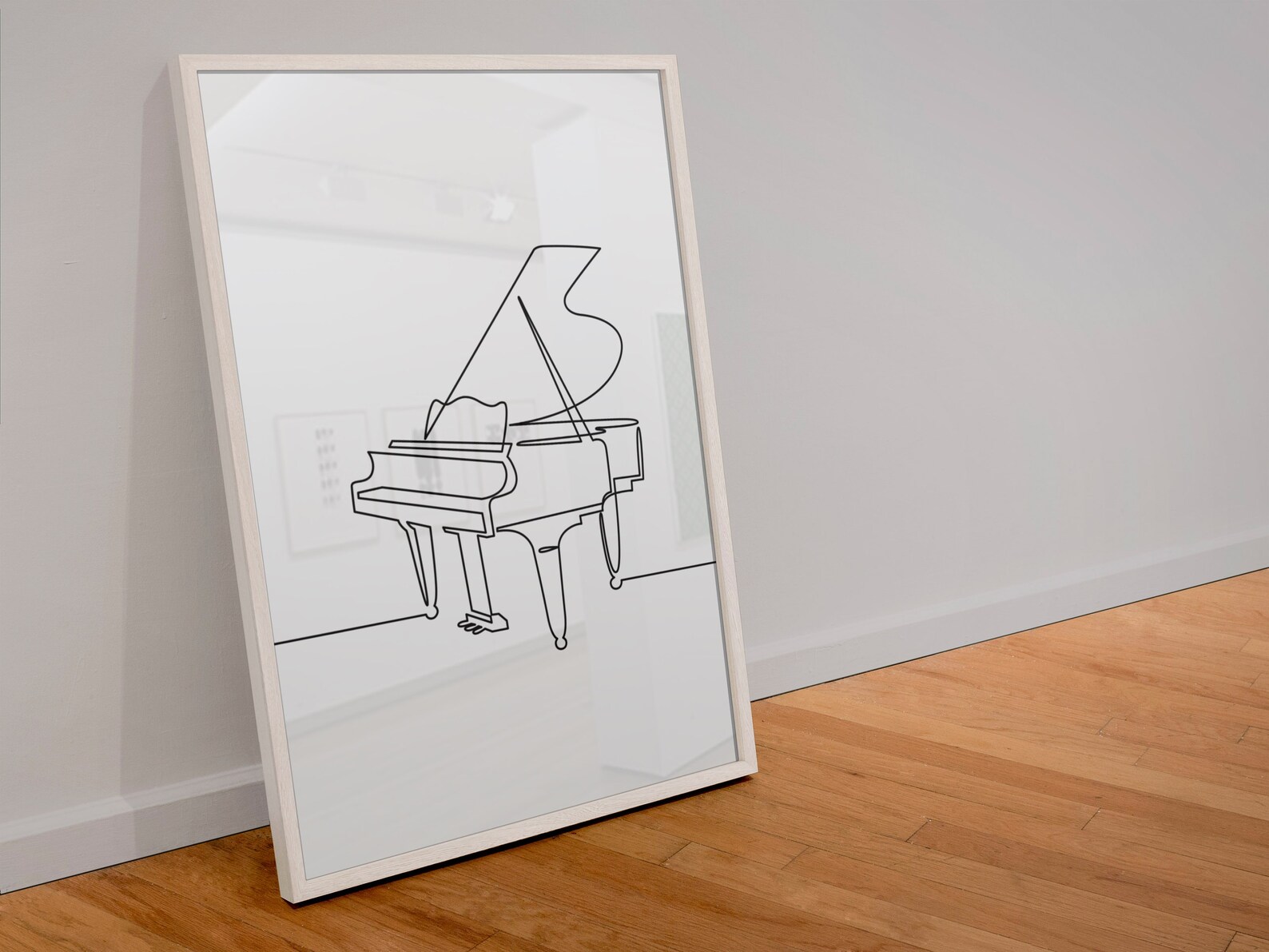 Piano Music One Line Drawing Wall Art Decor Poster - Etsy