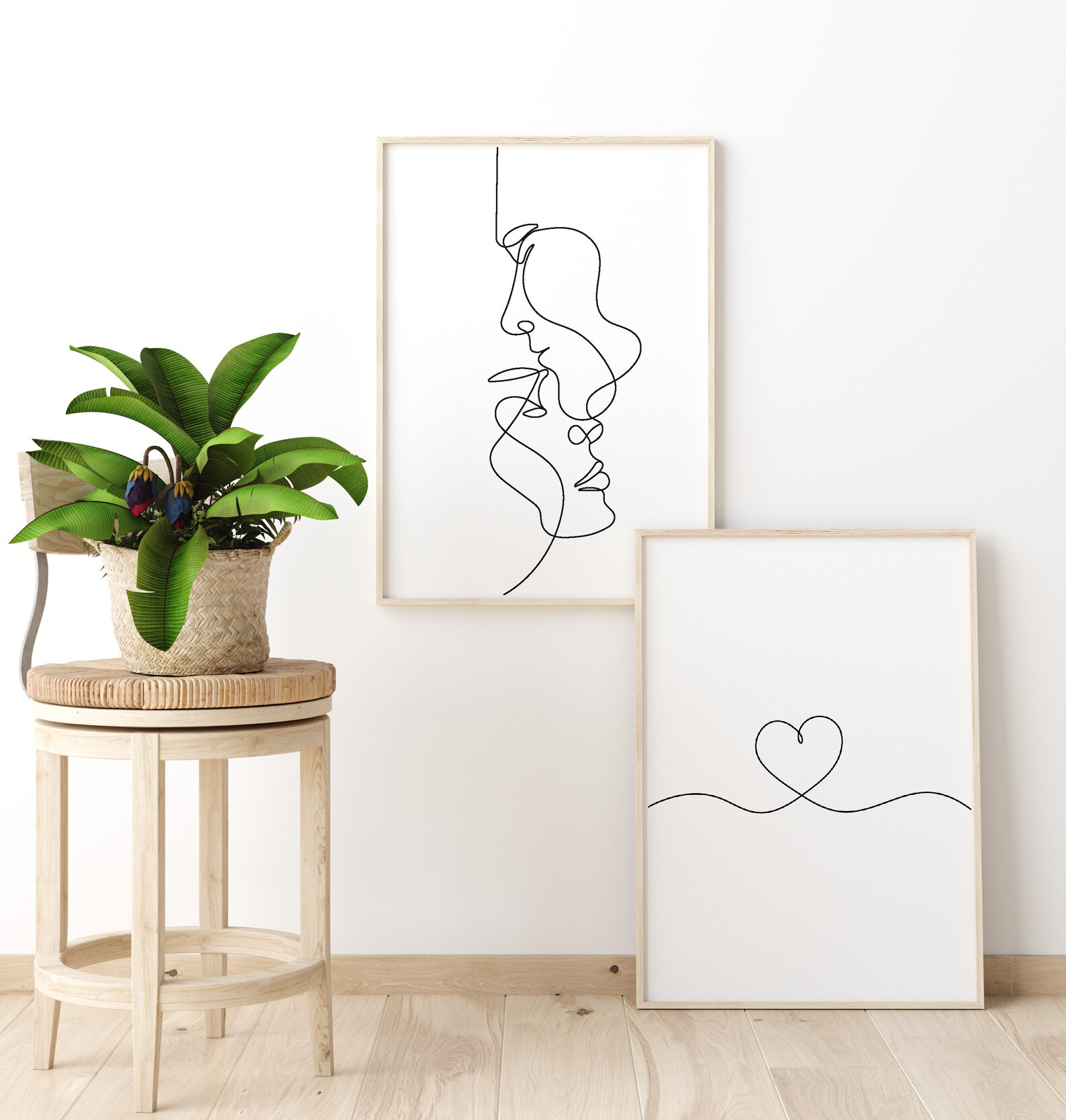 Set of 6 Couple One Line Drawing Wall Art 1 Bonus Print for Free - Etsy