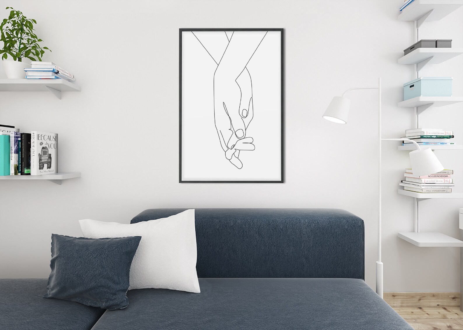Couple Holding Hands One Line Drawing Wall Art Poster Print - Etsy