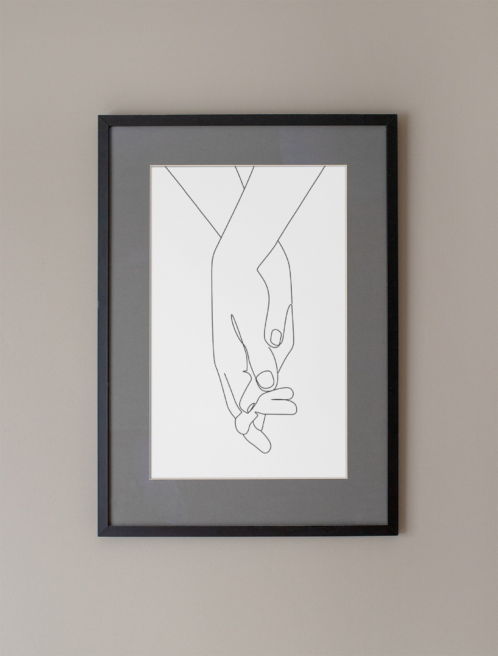 Couple Holding Hands One Line Drawing Wall Art Poster Print - Etsy