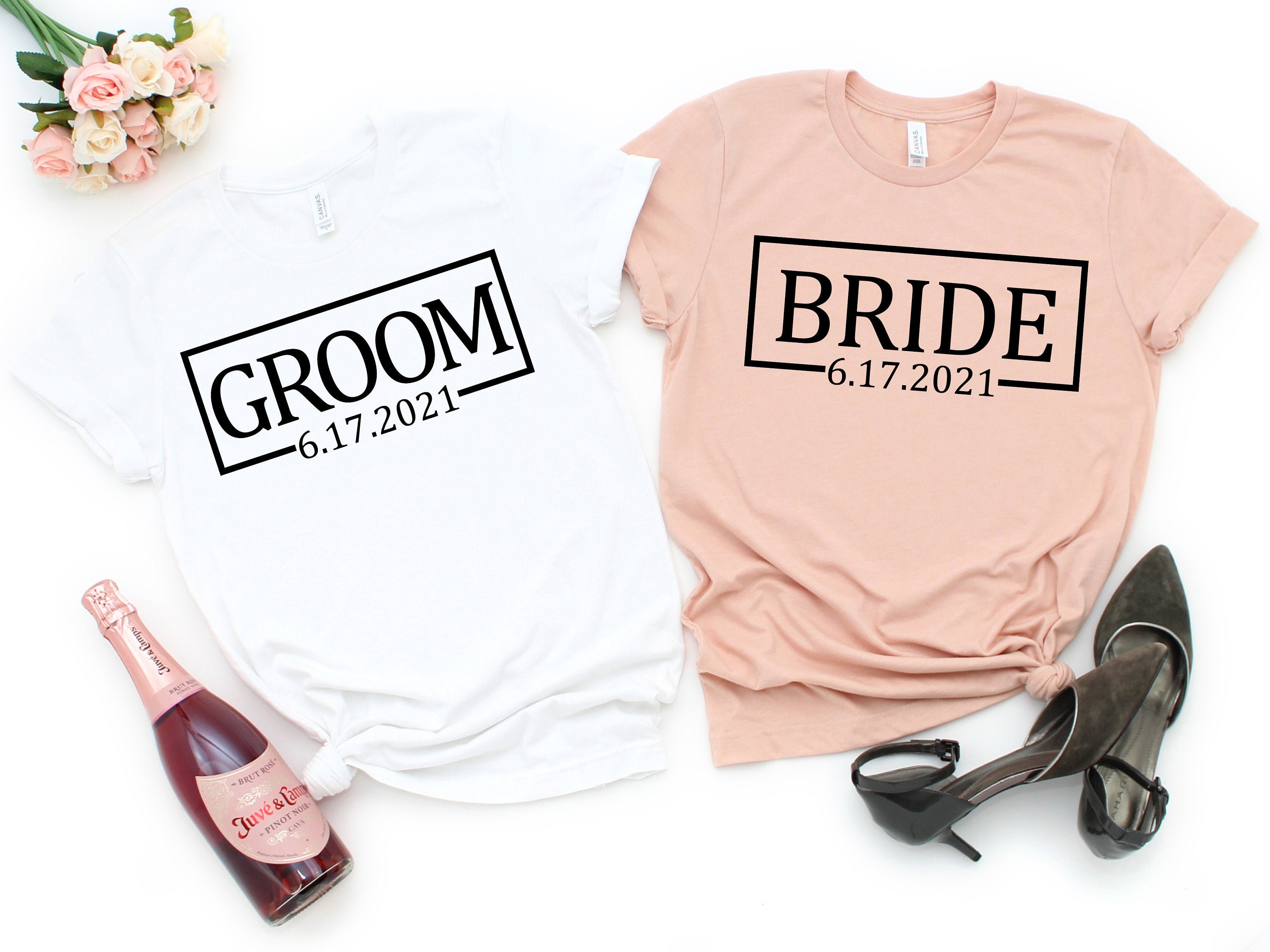 Custom Bride Shirt Custom Groom Shirt Bride And Groom Tees Etsy