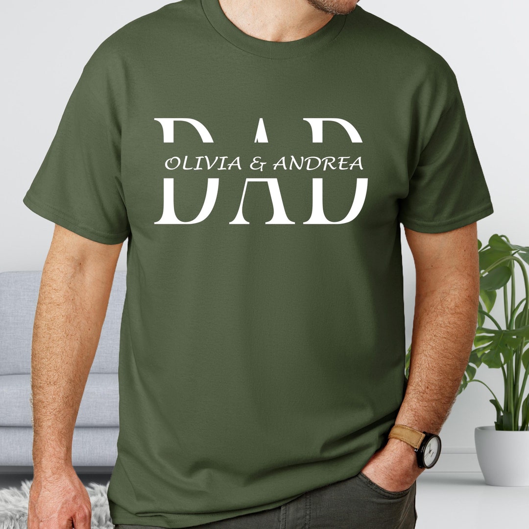 Custom Dad Shirt With Kids Names, Personalized Papa Tee - Etsy