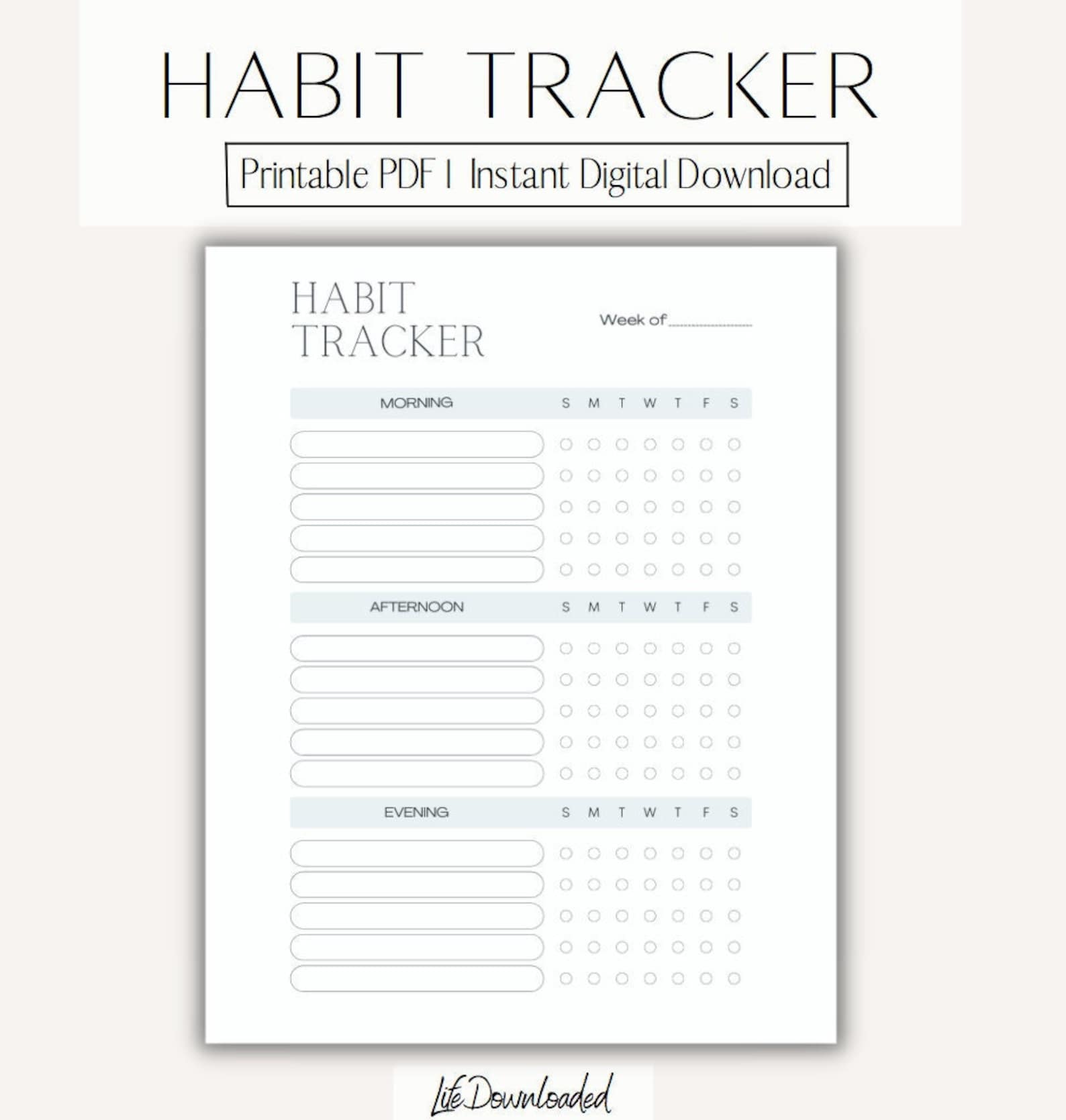 Habit Tracker Journal Template L iPad Planner L Daily Time - Etsy