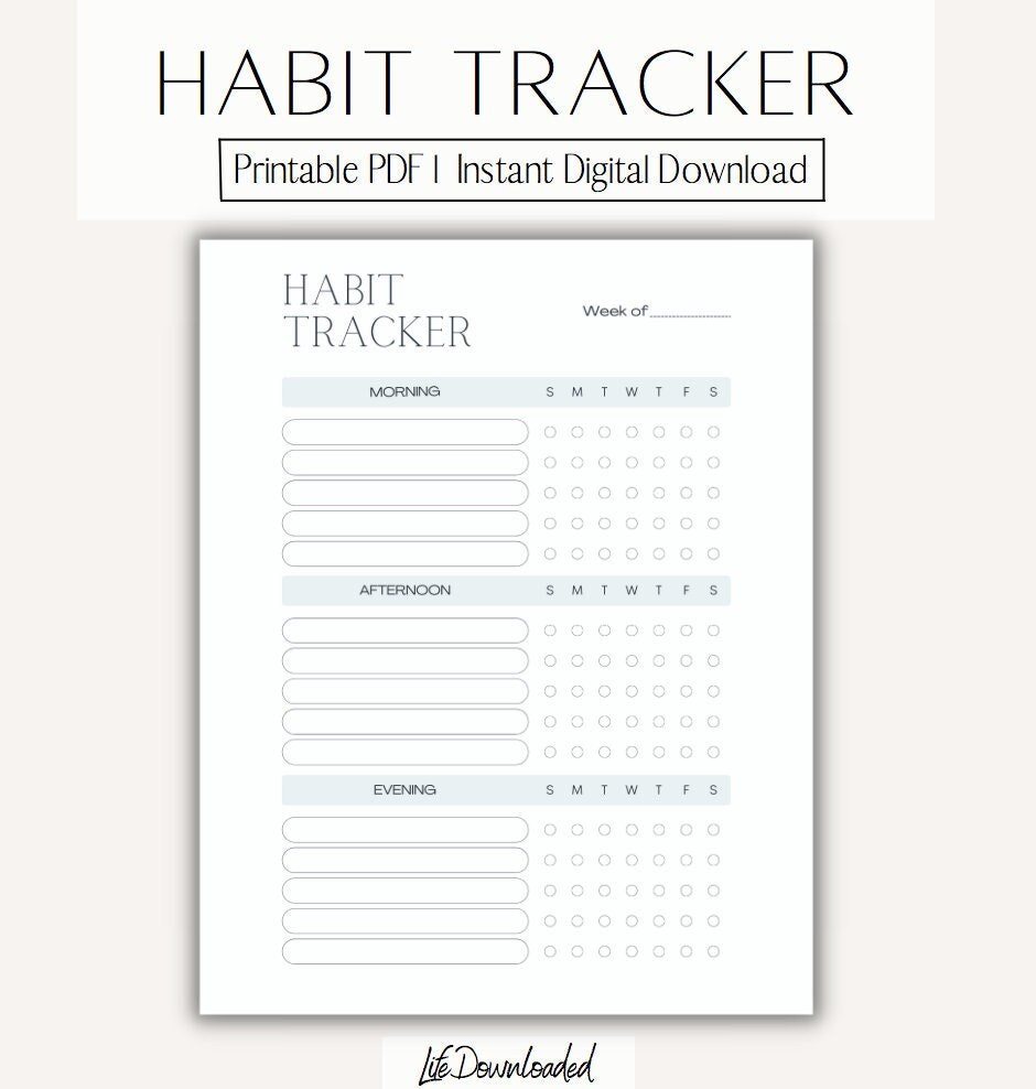 Habit Tracker Journal Template L iPad Planner L Daily Time - Etsy