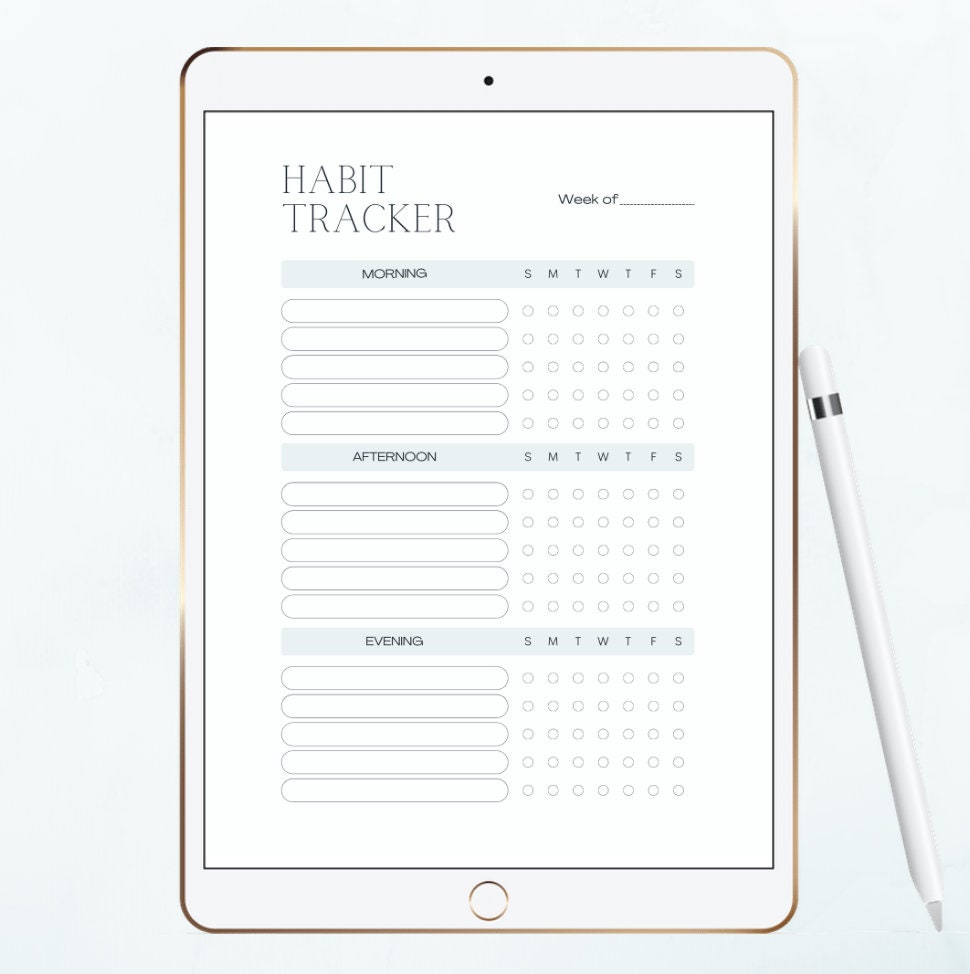 Habit Tracker Journal Template L iPad Planner L Daily Time - Etsy