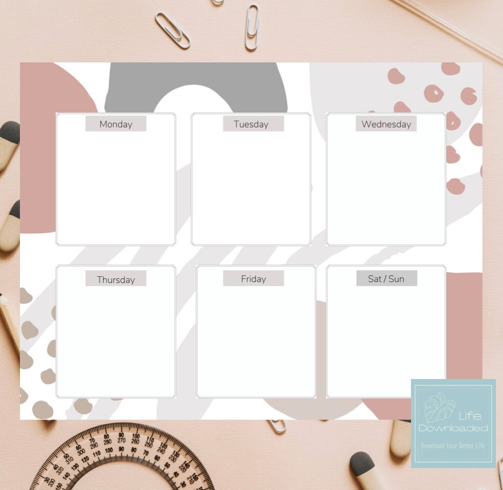 Printable Boho Neutral Print Weekly Planner Template L Editable L ...