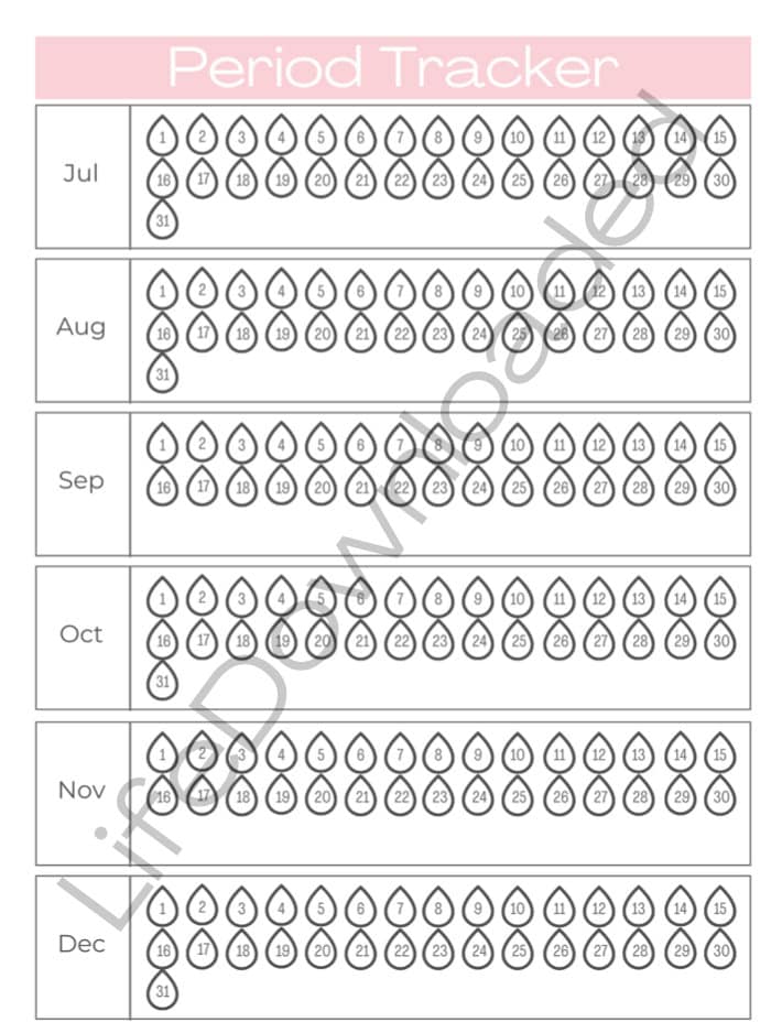 Printable Period Tracker L Wellness Journal | Monthly Cycle & Ovulation ...
