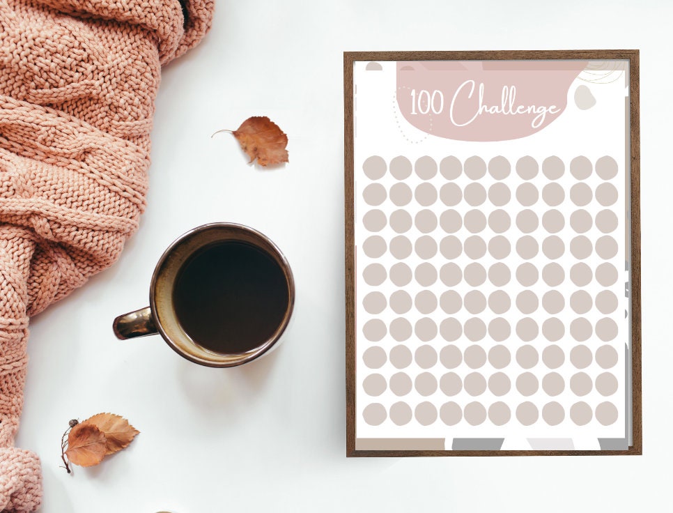 100 Day Challenge L One Hundred Goal Tracker L Printable PDF L Digital ...