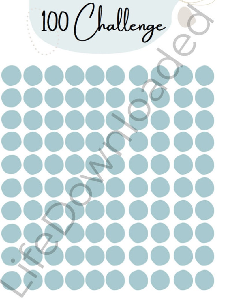 100 Day Challenge L One Hundred Goal Tracker L Printable PDF L Digital ...