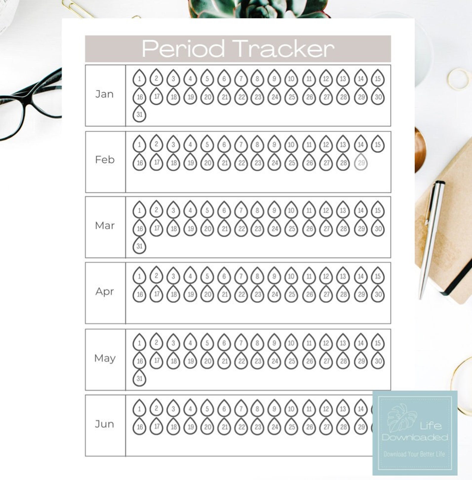 Period Tracker L Wellness Journal L Monthly Cycle Tracking L Women's ...