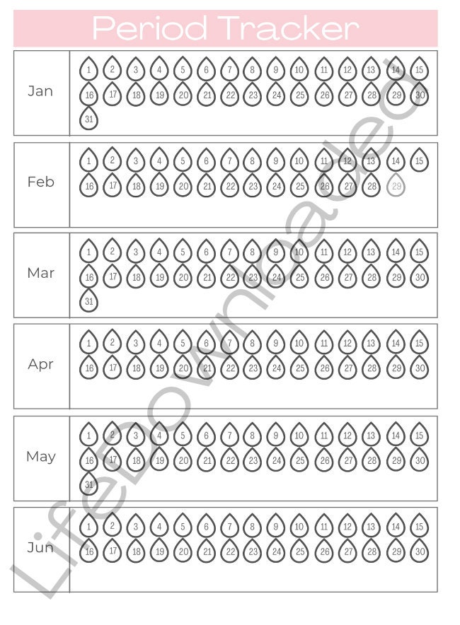 Printable Period Tracker L Wellness Journal | Monthly Cycle & Ovulation ...