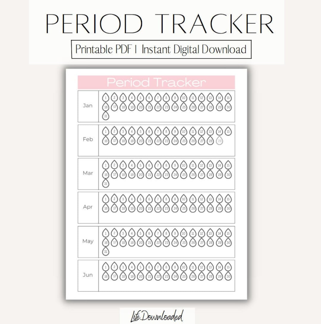 Printable Period Tracker L Wellness Journal | Monthly Cycle & Ovulation ...