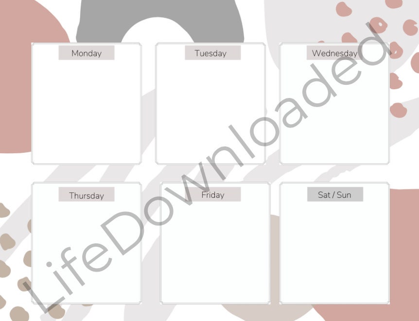 Printable Boho Neutral Print Weekly Planner Template L Editable L ...