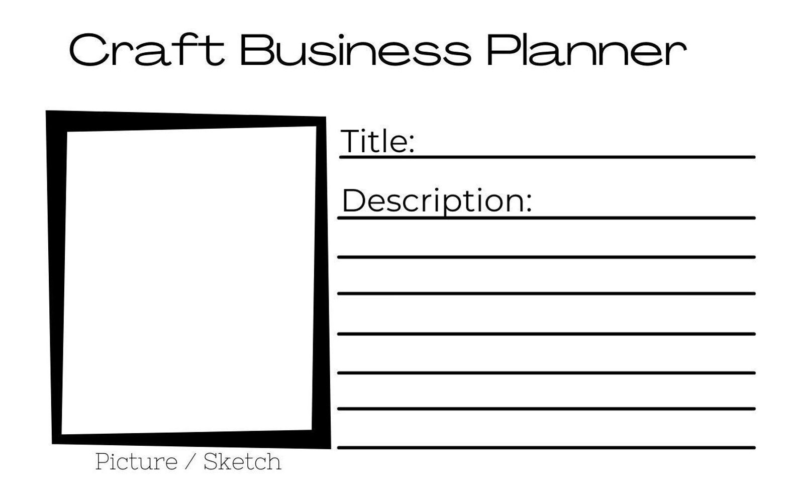 Printable Craft Business Planner Template - Instant Digital Download, 4 ...
