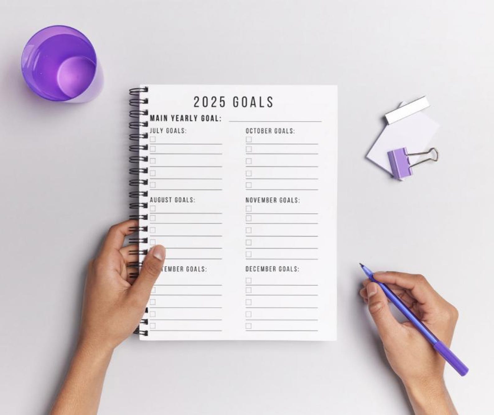 Printable 2025 Yearly and Monthly Goals Template L Instant Digital ...