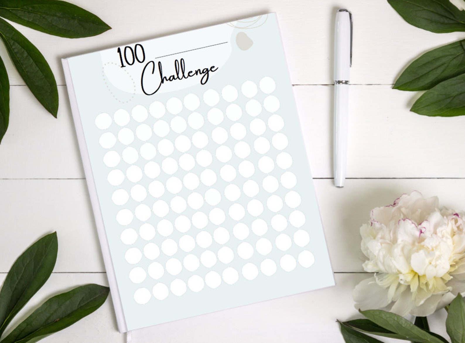 100 Day Challenge L One Hundred Goal Tracker L Printable PDF L Digital ...