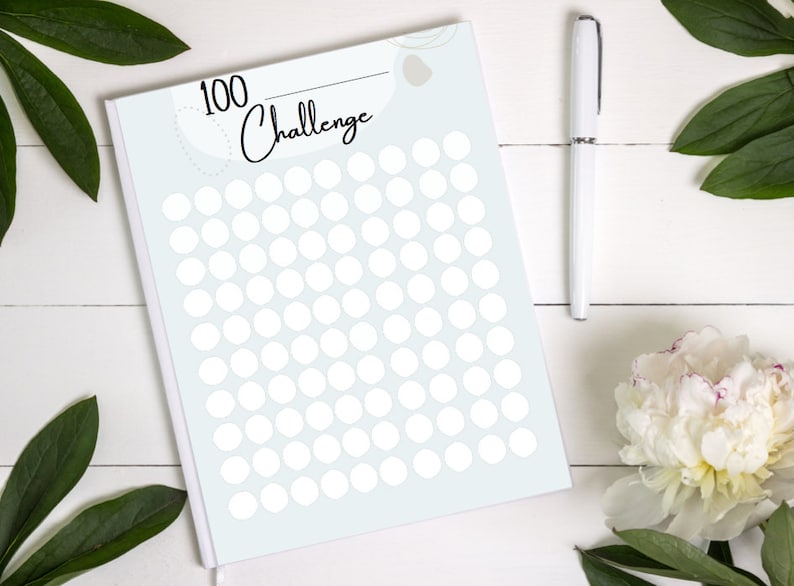 100 Day Challenge L One Hundred Goal Tracker L Printable PDF L Digital ...