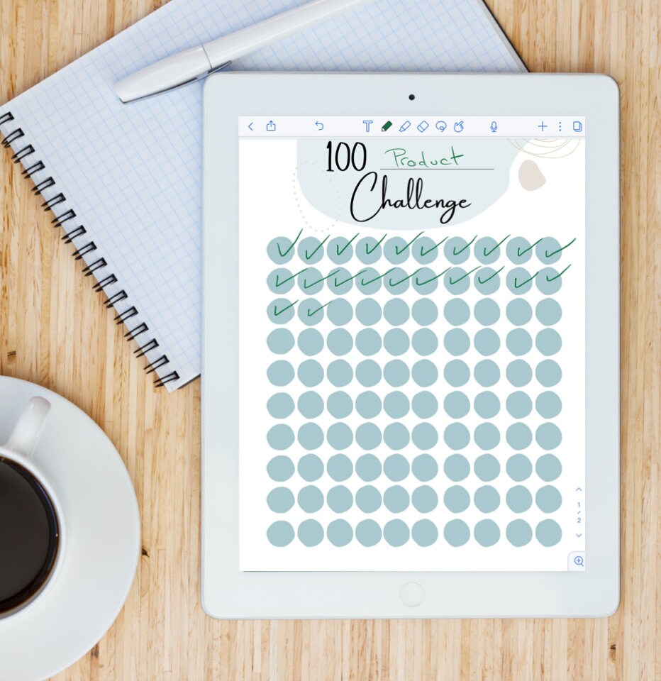 100 Day Challenge L One Hundred Goal Tracker L Printable PDF L Digital ...
