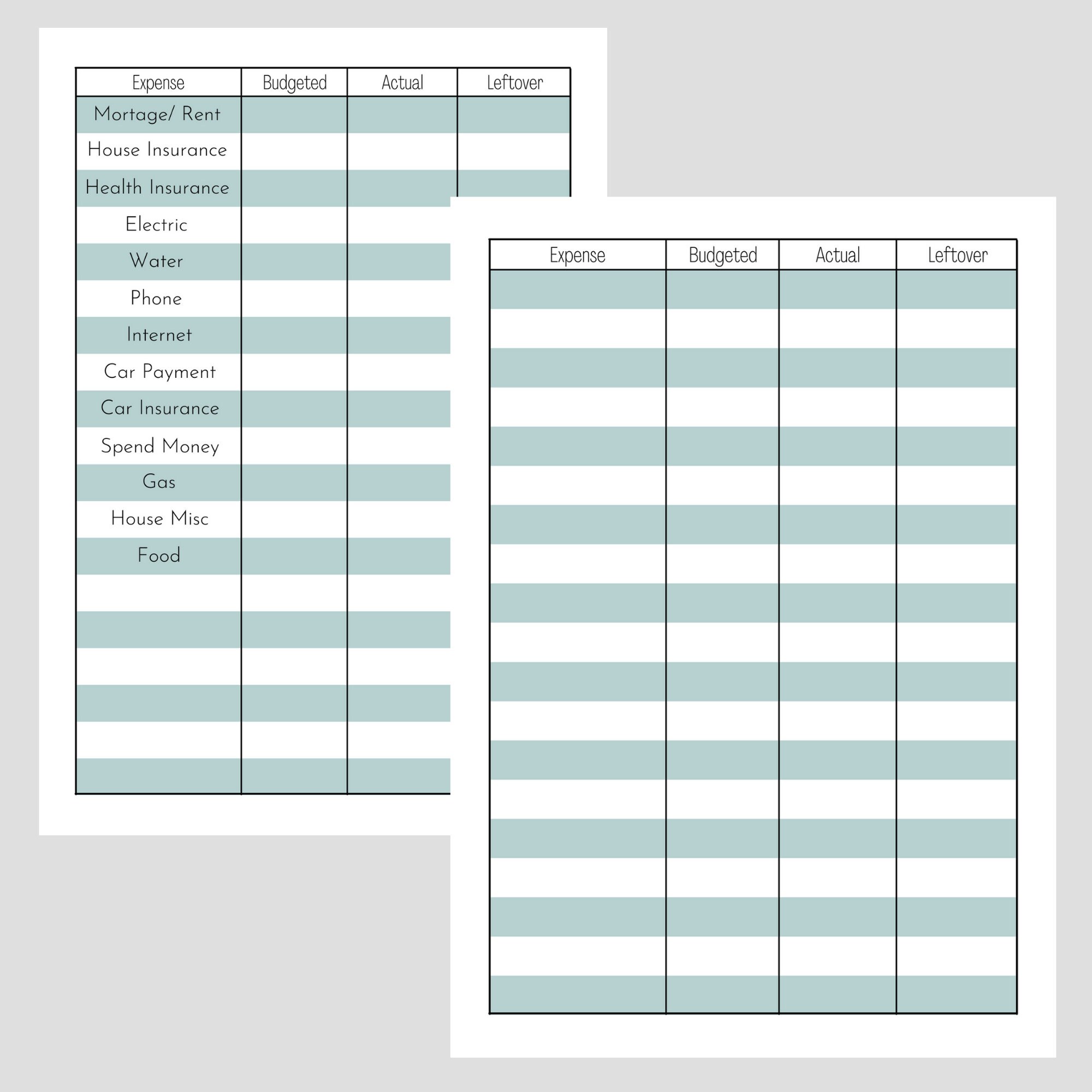 Printable Aqua Blue Expense Tracker Template L Editable L Instant ...
