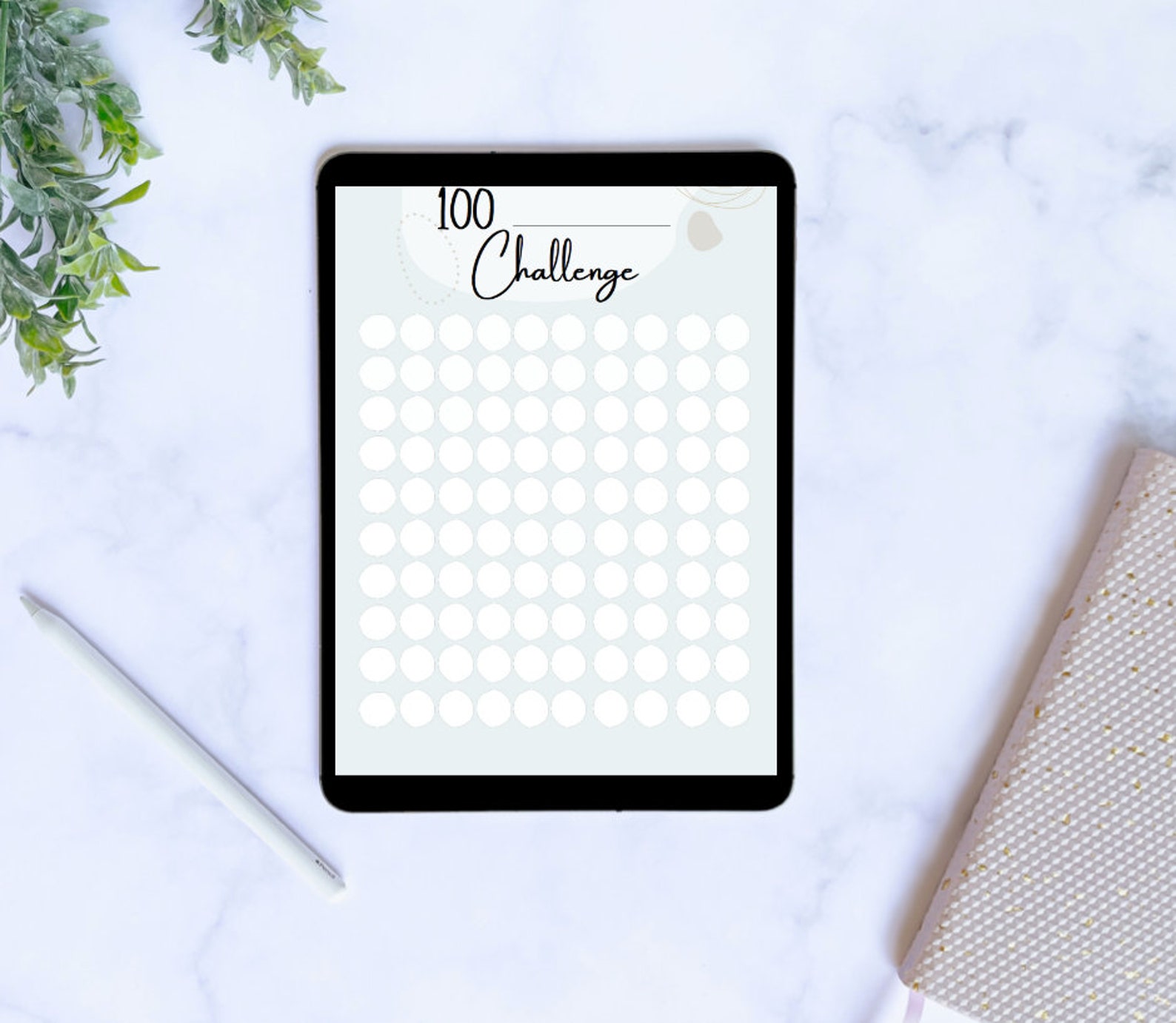 100 Day Challenge L One Hundred Goal Tracker L Printable PDF L Digital ...