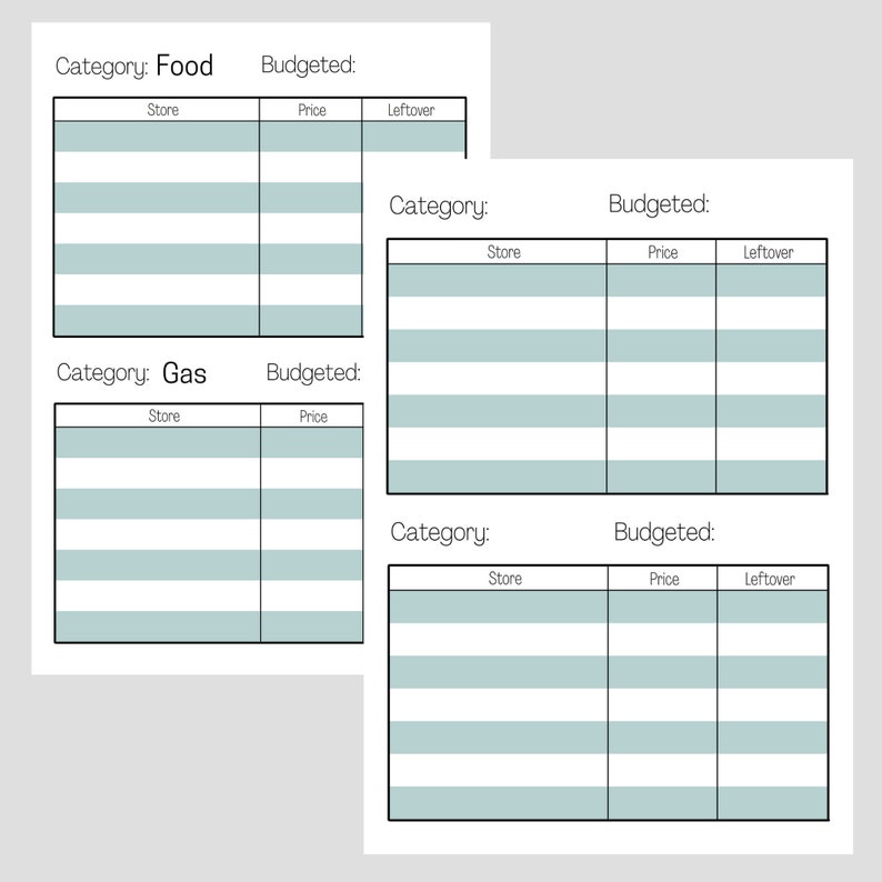 Printable Aqua Blue Expense Tracker Template L Editable L Instant ...