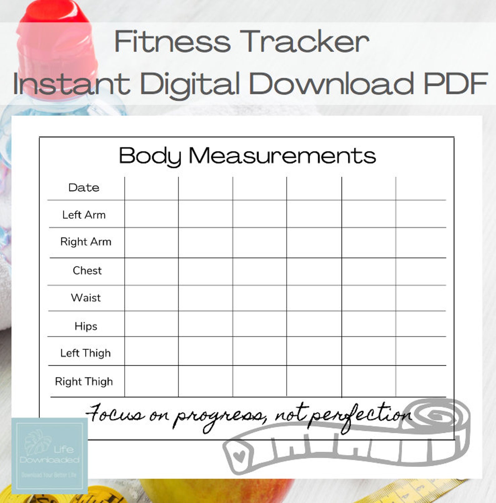 Printable Fitness Tracker | Body Measurement Tracker |weight Loss ...