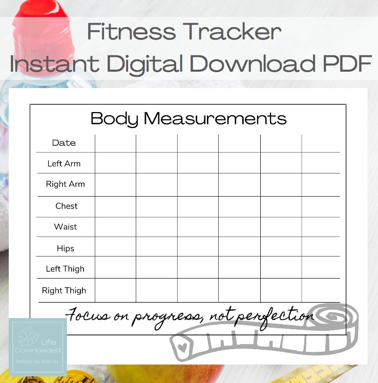 Printable Fitness Tracker | Body Measurement Tracker |weight Loss ...