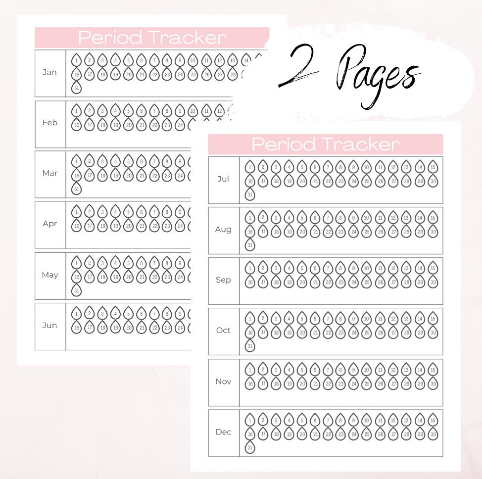 Printable Period Tracker L Wellness Journal | Monthly Cycle & Ovulation ...
