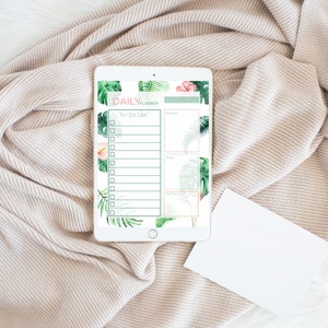 Printable Daily Planner Tropical Print L Instant Digital Download L ...