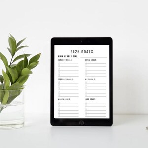 Printable 2025 Yearly and Monthly Goals Template L Instant Digital ...