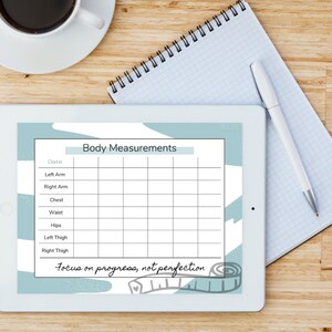 Printable Body Measurement Chart L Fitness Tracker | Weight Loss ...