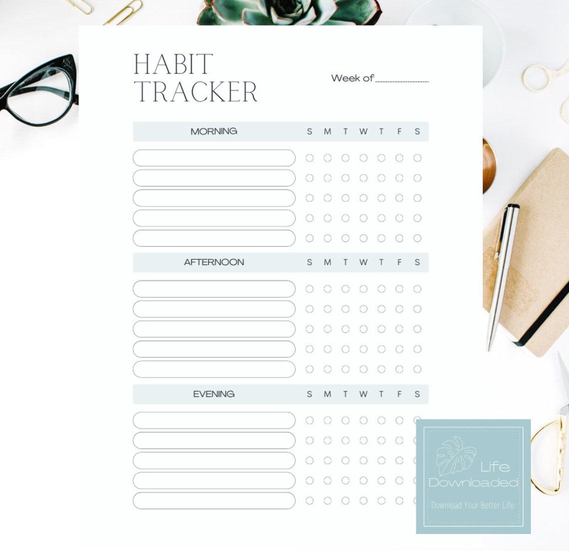 Habit Tracker Journal Template L iPad Planner L Daily Time - Etsy