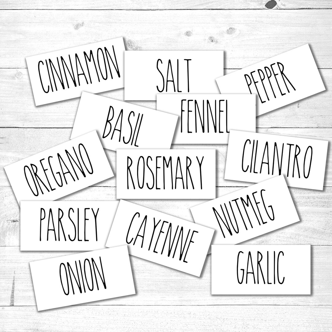 Rae Dunn Inspired Spice Decals | Farmhouse Spice Jar Decals | Kitchen ...